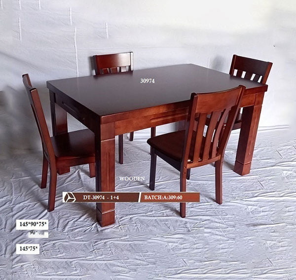 Rectangular 4 Seater Dining Table - Sharonfurniture.in